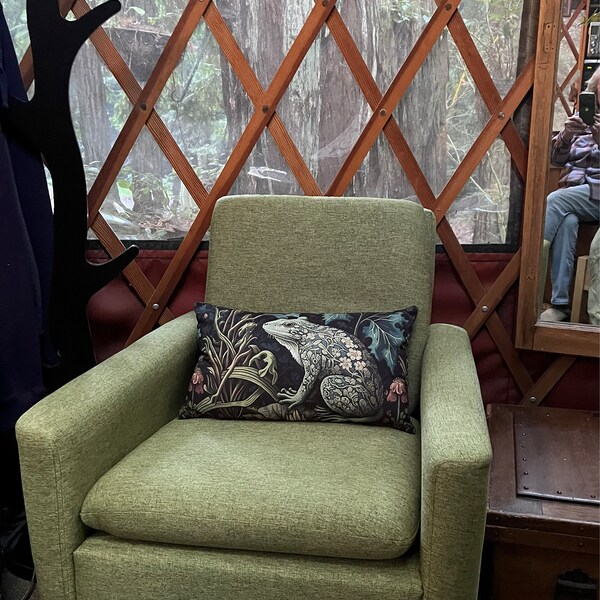 William Morris Frog in a Forest Pillow | Frog Pillow, Cottagecore ...