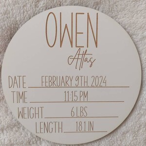 Baby Birth Announcement Sign, Birth Announcement Circle, Baby Birth ...
