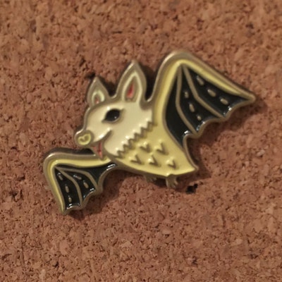 Bat Pin Cute Bat Gift Halloween Pins Fruit Bat Enamel - Etsy