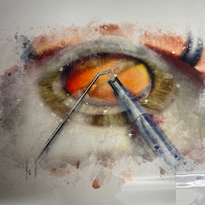 Eye Anatomy Art Print, Eyelid Cross-section Watercolor Style Eyeball ...