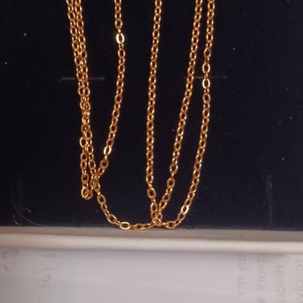 18K Gold Chain Necklace, Vine Chain, Twist Chain, Gift for Her, Figaro ...