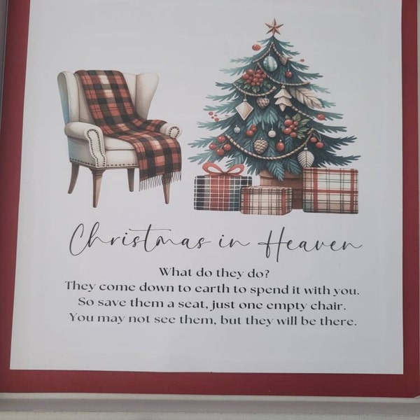 Printable Christmas in Heaven Poem, What Do They Do, Save a Chair ...