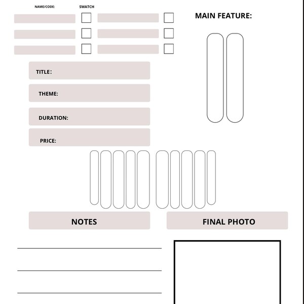 Curves & Chaos Nail Art Template | Nail Trace Practice Sheet ...
