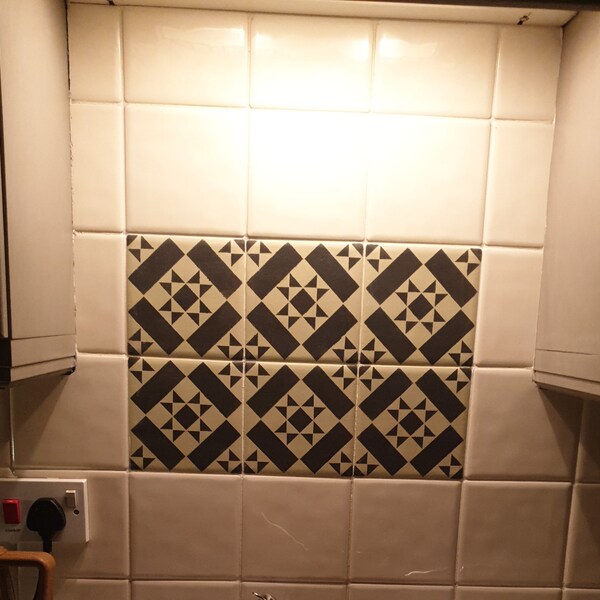 Chelsea Tile Pattern Stencil, Revamp Old Tiles, Slabs and Floors Using ...