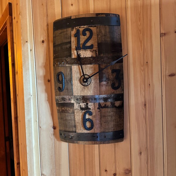 Whiskey Stave Clock, Bourbon Stave Wall Clock, Wood Wall Clock - Etsy