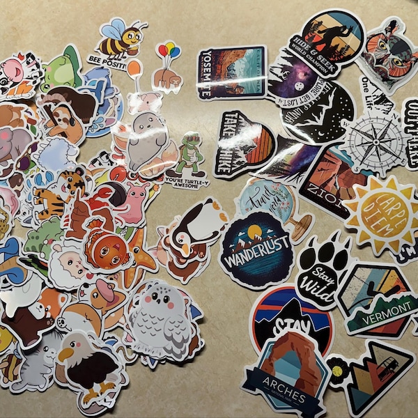 Outdoor Adventure Stickers for Water Bottles, Camping Hiking Sticker ...