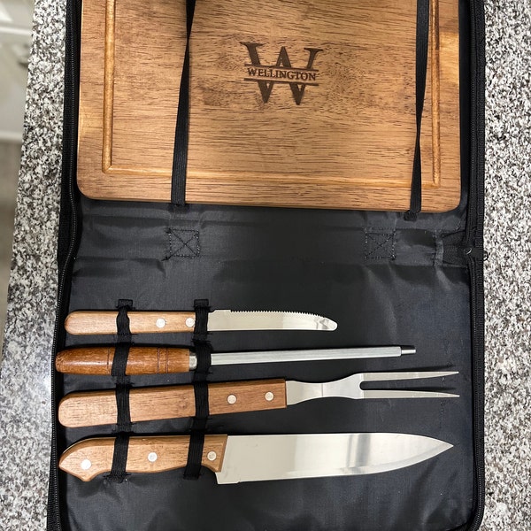 Personalized Grill Set, Laser Engraved BBQ Tools With Carrying Case ...