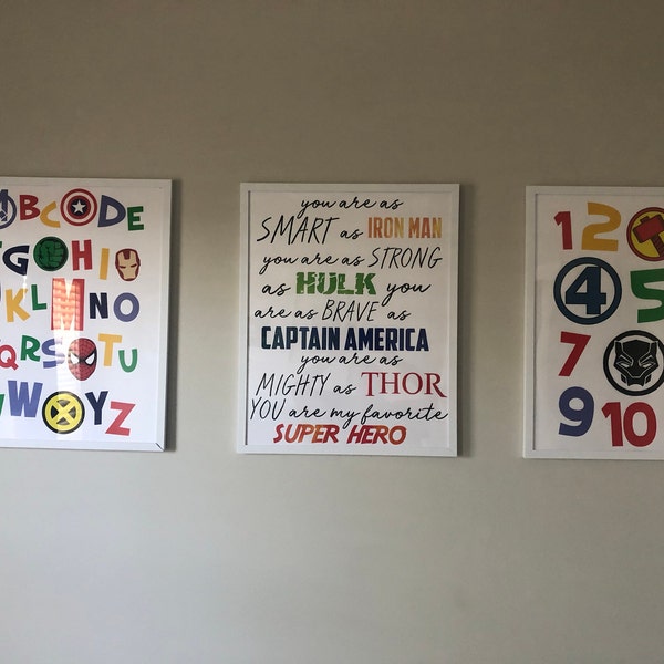 Superhero Alphabet DIGITAL DOWNLOAD, Avengers, Captain America, Hulk ...