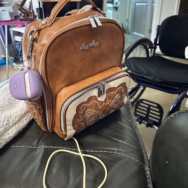 Medium Feeding Tube Backpack | Light Blue and Pink | Adapted for ...