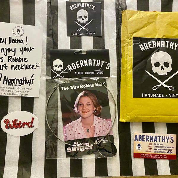 Movie Replica the Wedding Singer 'the Mrs. Robbie Hart' Necklace Julia ...