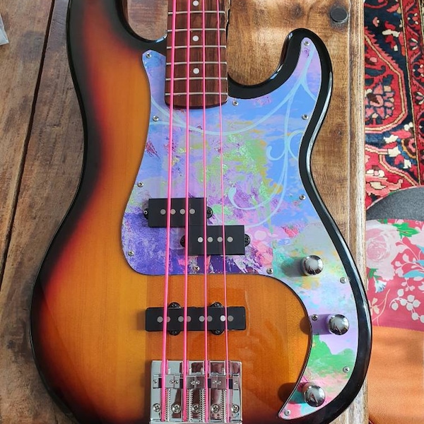 Guitar Skin Wrap Laminated Vinyl Sticker Decal for Any Guitar 80's Rock ...