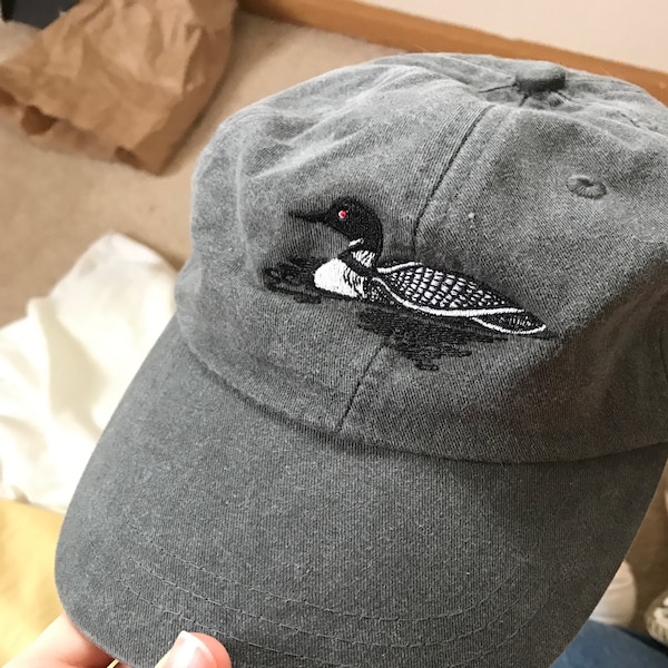 LOON BIRD HAT - One Embroidered Men Women Wildlife Baseball Cap - Price ...