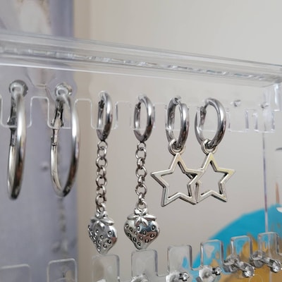 Star Link Earrings Grunge Jewelry Hypoallergenic Y2k Goth Edgy Alt ...