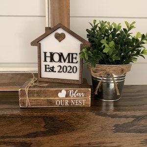 Home Sign, Home Decor, Farmhouse Style, Wood Books, Faux Books, House ...