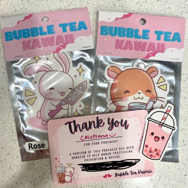 5 Pack Variety Bubble Tea Kawaii Air Freshies - Kawaii Car Air ...
