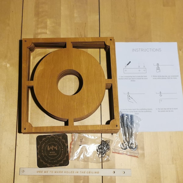 Hanging Room Divider, Hanging Dividing Panels, Wooden Tableau Curtain ...