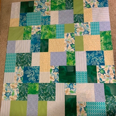 Big Block Quilt Pattern, Modern Mosaic, Big and Tall, Fat Quarter Throw ...