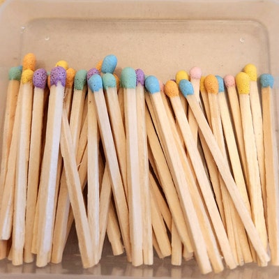 White Matchbox With 4 Inch Wooden Matches Choose Your Matchstick Color ...