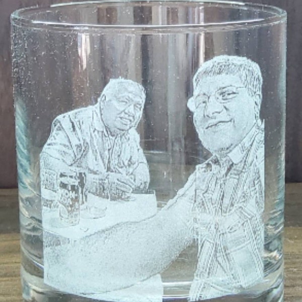 Etched Rocks Glasses |whiskey Glass, Picture on Glass, Family Photo ...