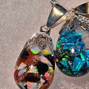 10mm Australian Opal Charm Floating Opal Gold/silver - Etsy