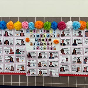 Hispanic Heritage Month Classroom Bulletin Board Set - 40 Iconic ...