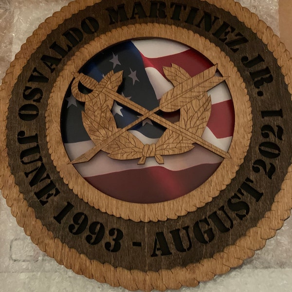 JAG Corps Laser Cut Military Wall Plaque With American Flag ...