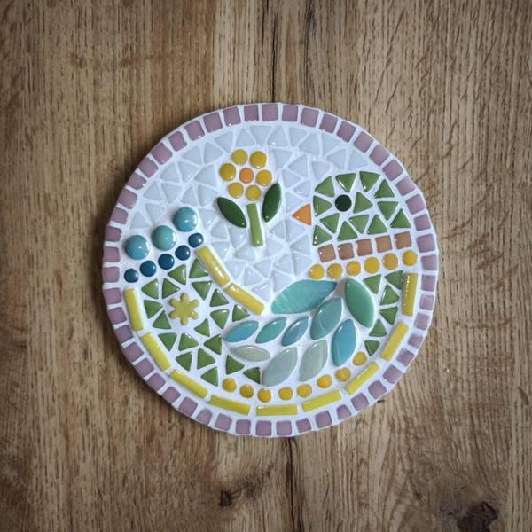 15 Cm Round Flowers Mosaic Kit, DIY, Make Your Own Mosaic, Mosaic Craft ...