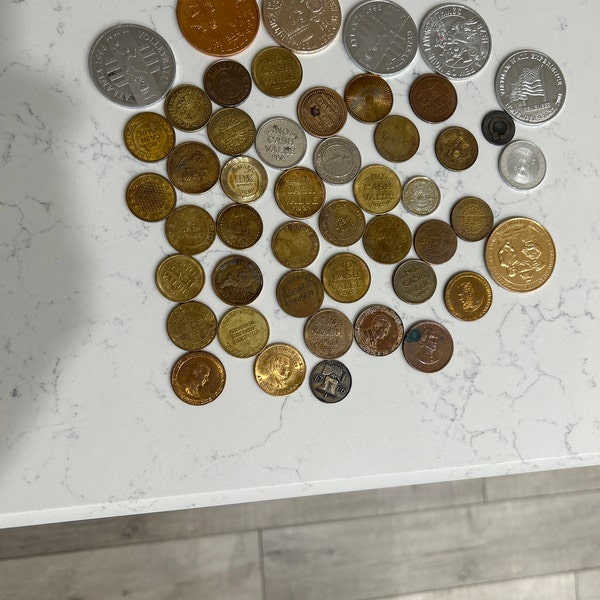 Lot of Vintage Transit Tokens - Old Bus Tokens, Train Tokens, T Tokens ...