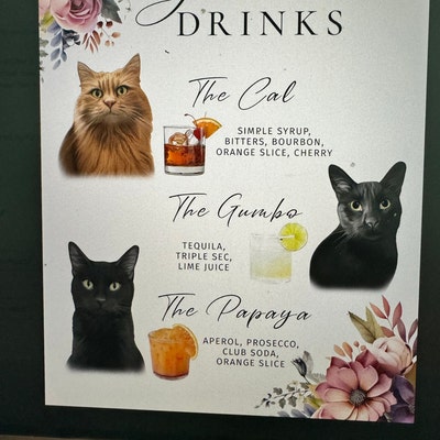 Pet Signature Cocktail Cat Custom Drink Sing Dog Signature Drink Sing ...