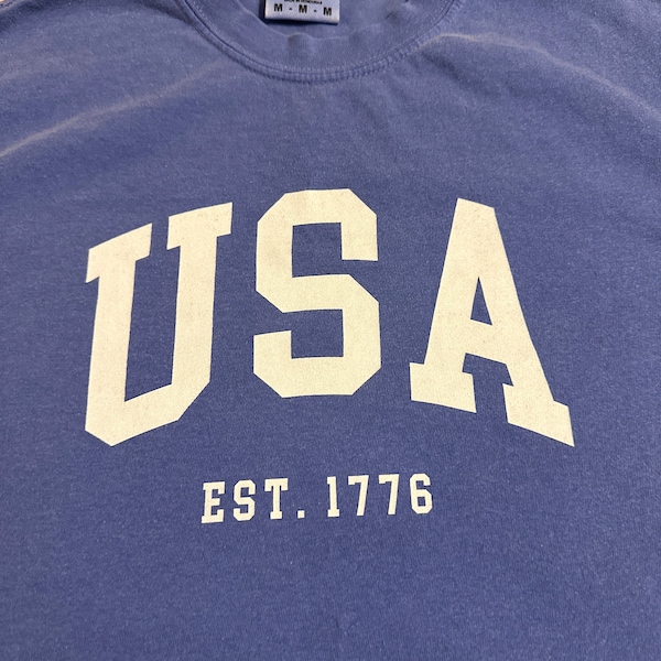 USA Est Shirt, 4th of July Shirt, Big USA Tshirt, USA Comfort Colors ...