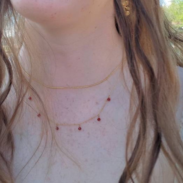 Personalized Garnet Bracelet Initial Birthstone Bracelet Custom ...