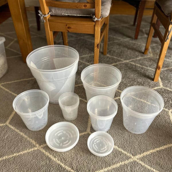 7” Large Round Ultra Clear Orchid Pot, Clear Plastic Pot, Plastic ...