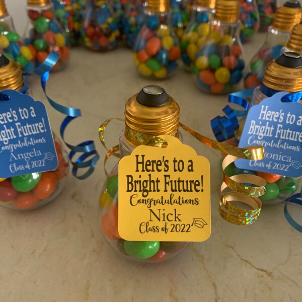Graduation Favors; Here's to A Bright Future; Personalized Tag ...