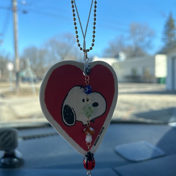 Good Luck Car Charm. Car Accessory With Lampwork Glass, Shell and Evil ...