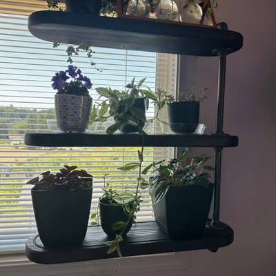 Three Tier Swivel Shelf With Drip Groove for Window or Wall, Industrial ...