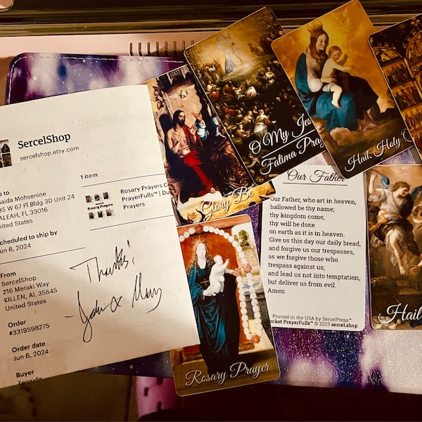 Latin Rosary Prayers Collection, 6 Prayer Cards: Pocket Prayerfulls ...