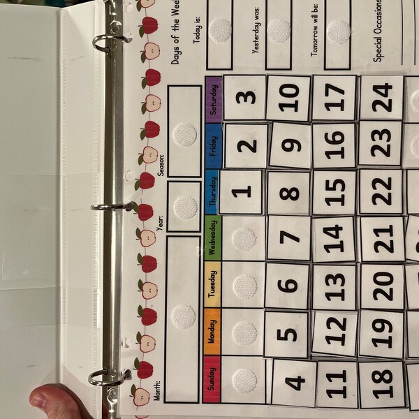 Perpetual Calendar Printable, Morning Basket, Morning Binder, Preschool ...