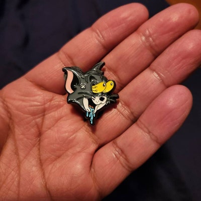 Zombie Tom Cat Cartoon Enamel Lapel Hat Pin - Etsy
