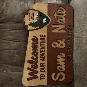 Custom National Park Sign, Wedding Sign, Camp Wedding, Hiker Gift ...