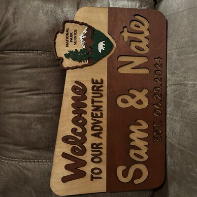 Custom National Park Sign, Wedding Sign, Camp Wedding, Hiker Gift ...