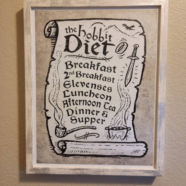 Hobbit Diet - Lord of the Rings Menu - 11x14 Art Print - Etsy