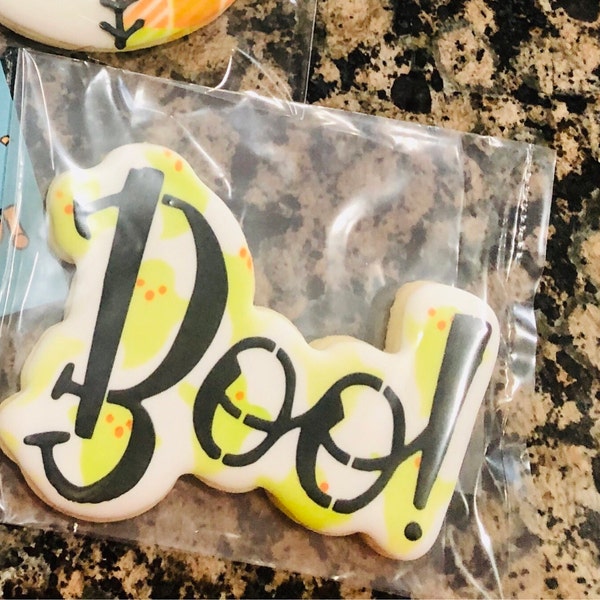 Boo! Hand Lettered Cookie Cutter and Fondant Cutter and Clay Cutter ...