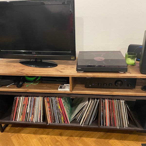 FUSION Series Vinyl Record Cabinet With Floating Shelf Minimal Design ...