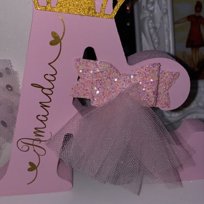 Handmade Personalised Wooden Freestanding Princess Letter Name. Bedroom ...