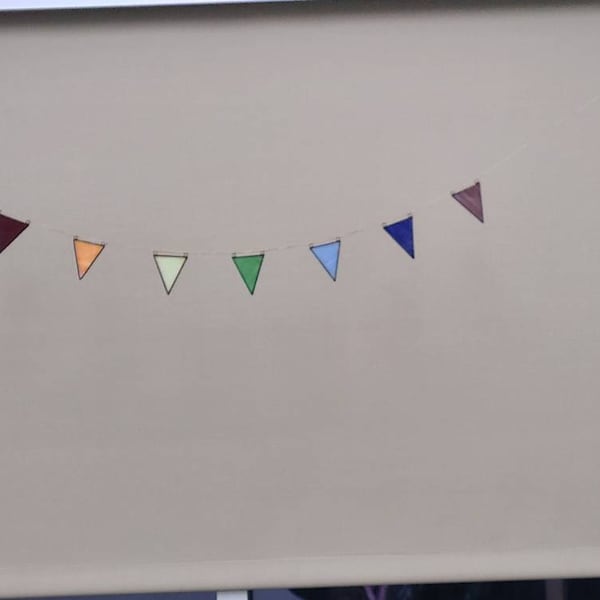 Stained Glass Rainbow Bunting Suncatcher - Etsy