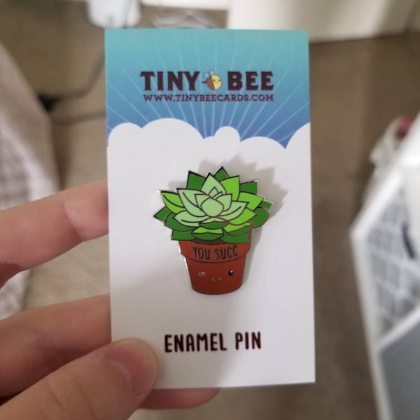 Succulent Enamel Pin Rude Pun "you Succ" - Rude Enamel Pin, Funny ...
