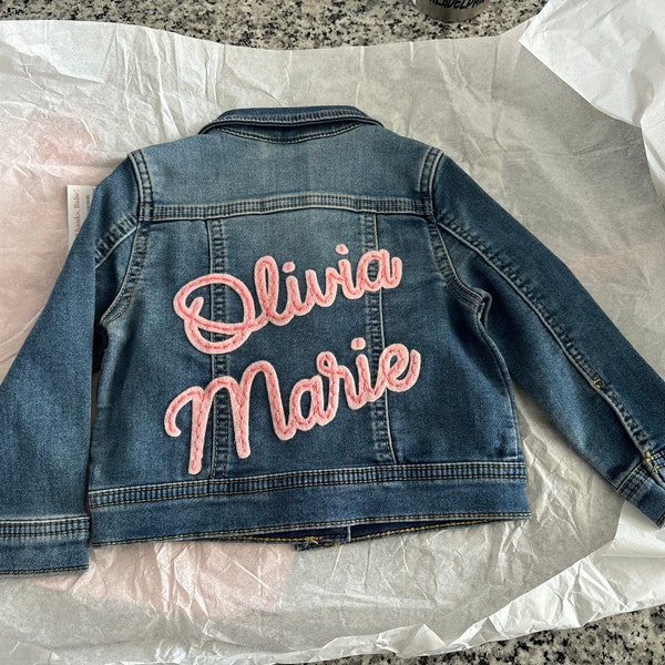 Baby Toddler Kids Personalized Name Embroidered Denim Jean Jacket With ...