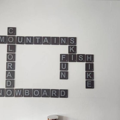 4x4 Wooden Scrabble Tiles Wall Art, Family Scramble Letters Sign, Wood ...