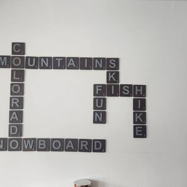 4x4 Wooden Scrabble Tiles Wall Art, Family Scramble Letters Sign, Wood ...
