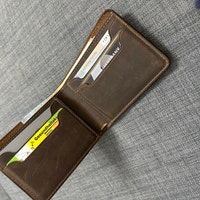 Slim Leather Wallet, DATE NIGHT, Personalized Bifold Wallet, Handmade ...